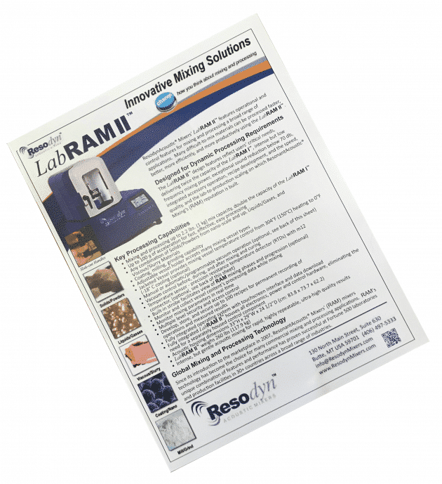 LabRAM Original Product Exchange Program - Resodyn Acoustic Mixers