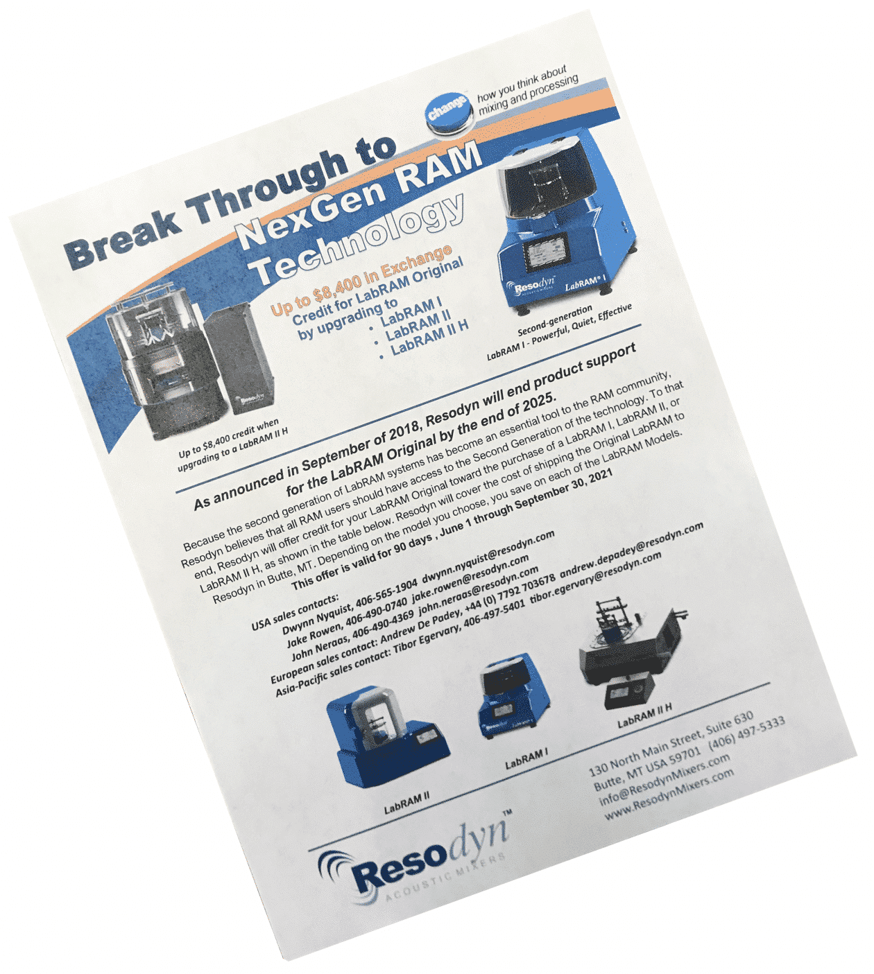 LabRAM Original Product Exchange Program - Resodyn Acoustic Mixers