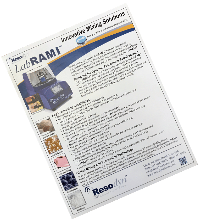 LabRAM Original Product Exchange Program - Resodyn Acoustic Mixers