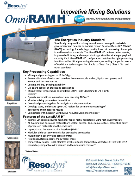 OmniRAM H Product Data Sheet - Resodyn Acoustic Mixers